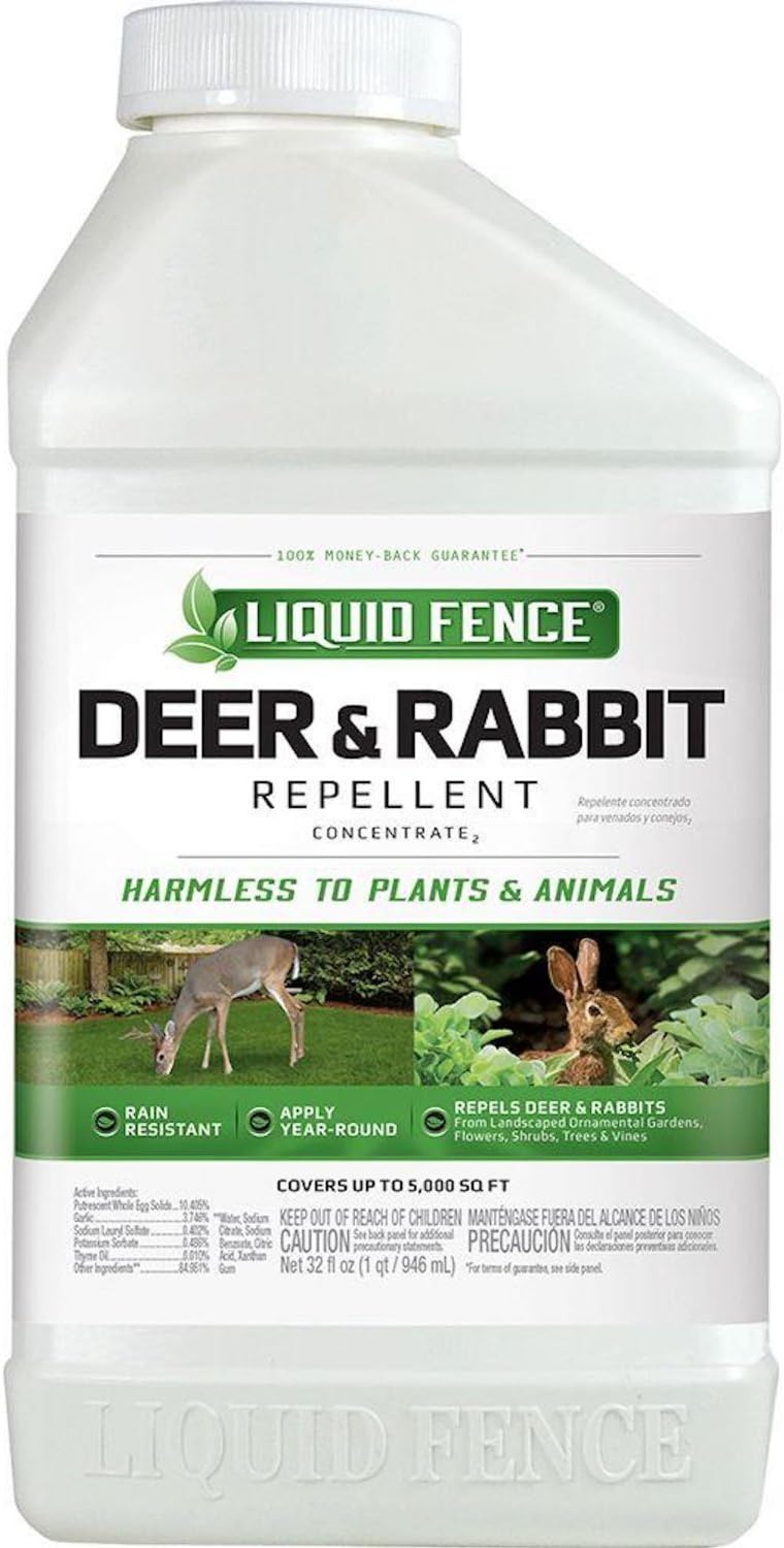 Amazon.com: Liquid Fence 110 1 Quart Concentrate Deer Rabbit Repellent ...