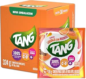 TANG Refresco Em Pó Tang Laranja Mamão Display Com 18 Unidades De 18G ...
