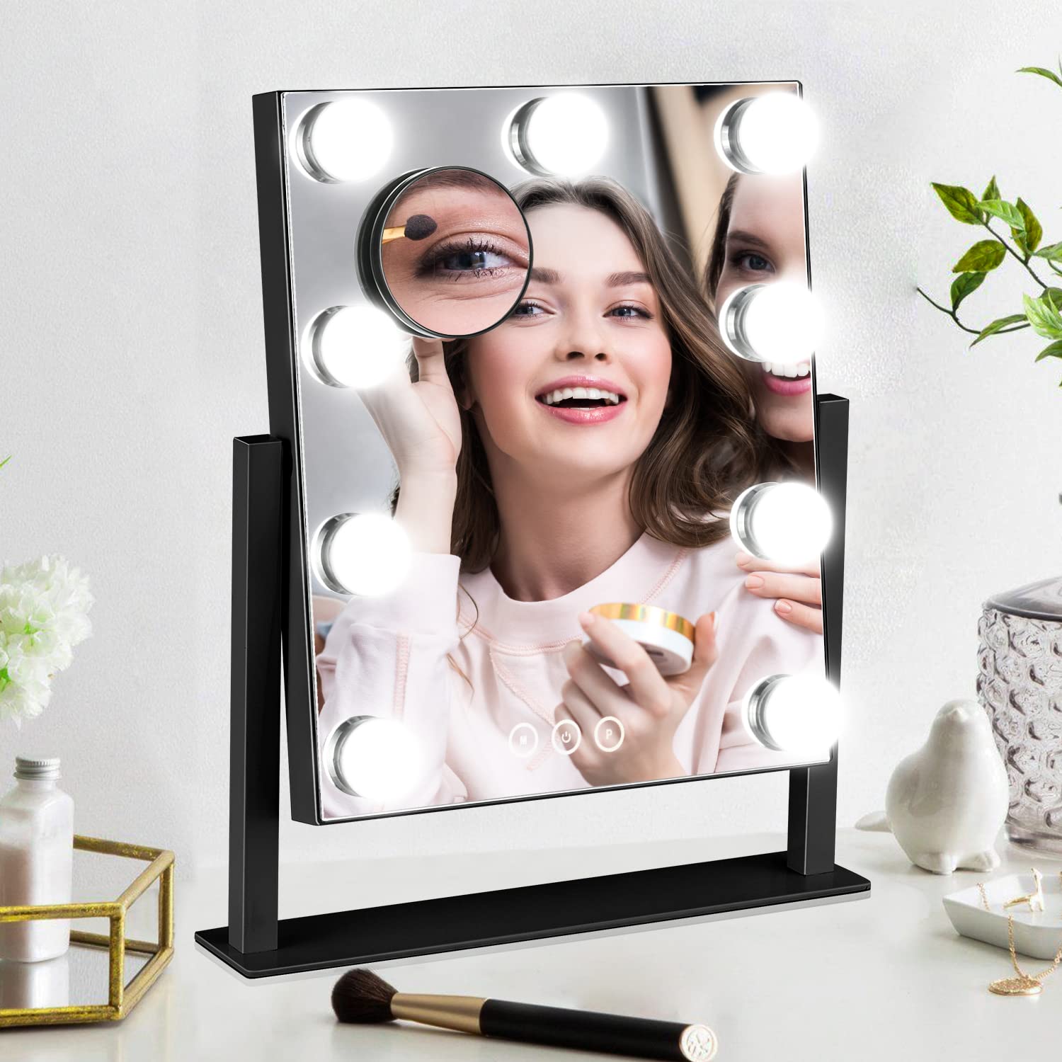 Buy M MIVONDA Lighted Makeup Mirror W 10X Magnification Hollywood buy-m-mivonda-lighted-makeup-mirror-w-10x-magnification-hollywood