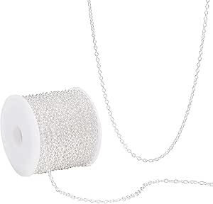 Amazon.com: Pandahall 32 ft Necklace Chains Silver Color Iron Cross ...