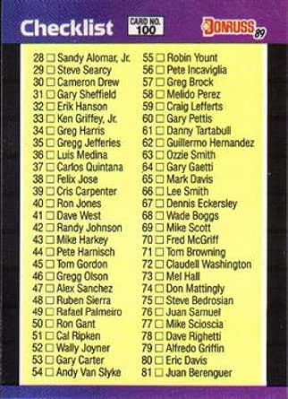 Amazon.com: 1989 Donruss Baseball #100 Checklist 28-137 checklist ...