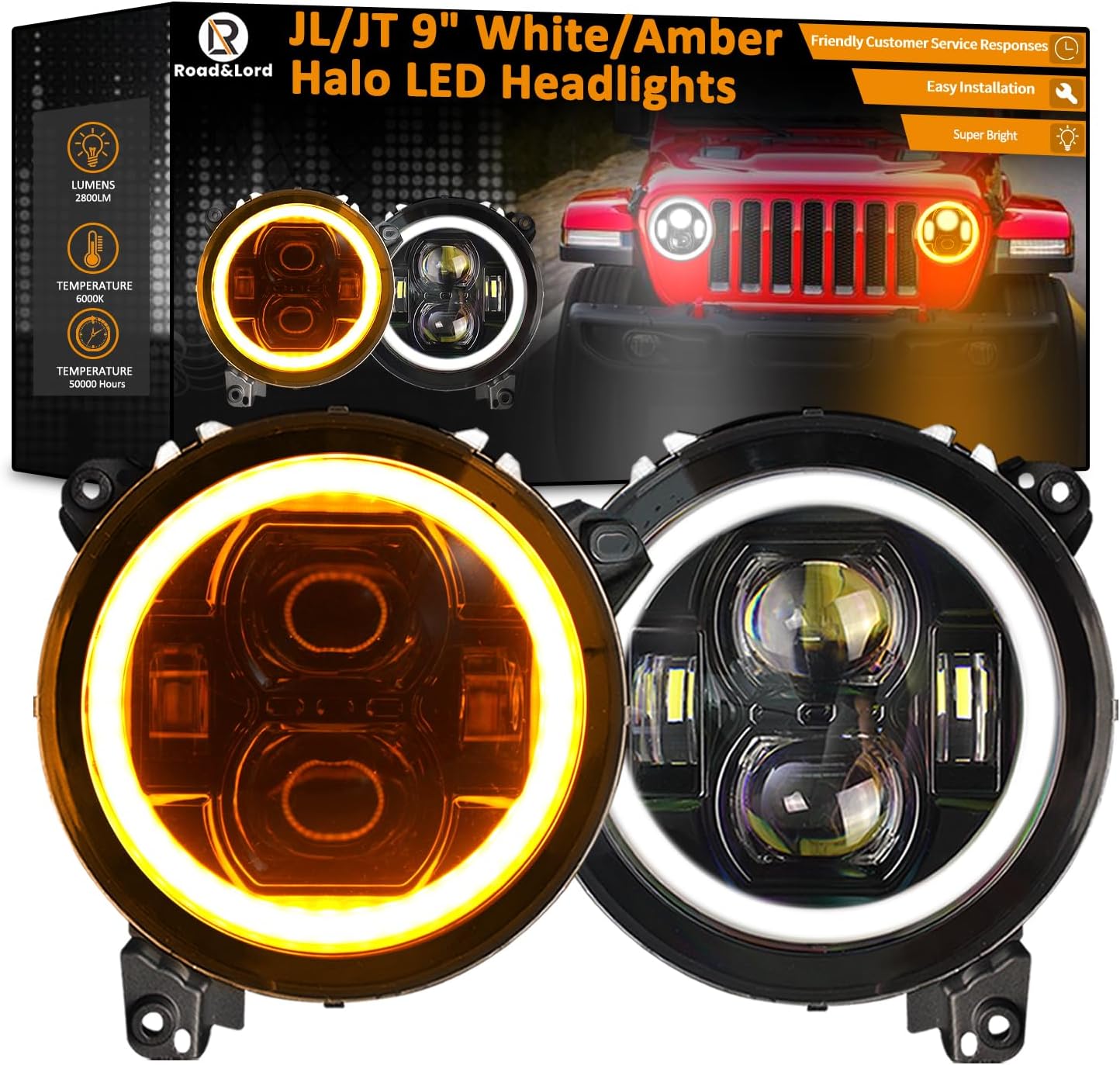 Amazon.com: For Je ep JL headlight and Fog Lights - 2023 Upgraded 9 ...