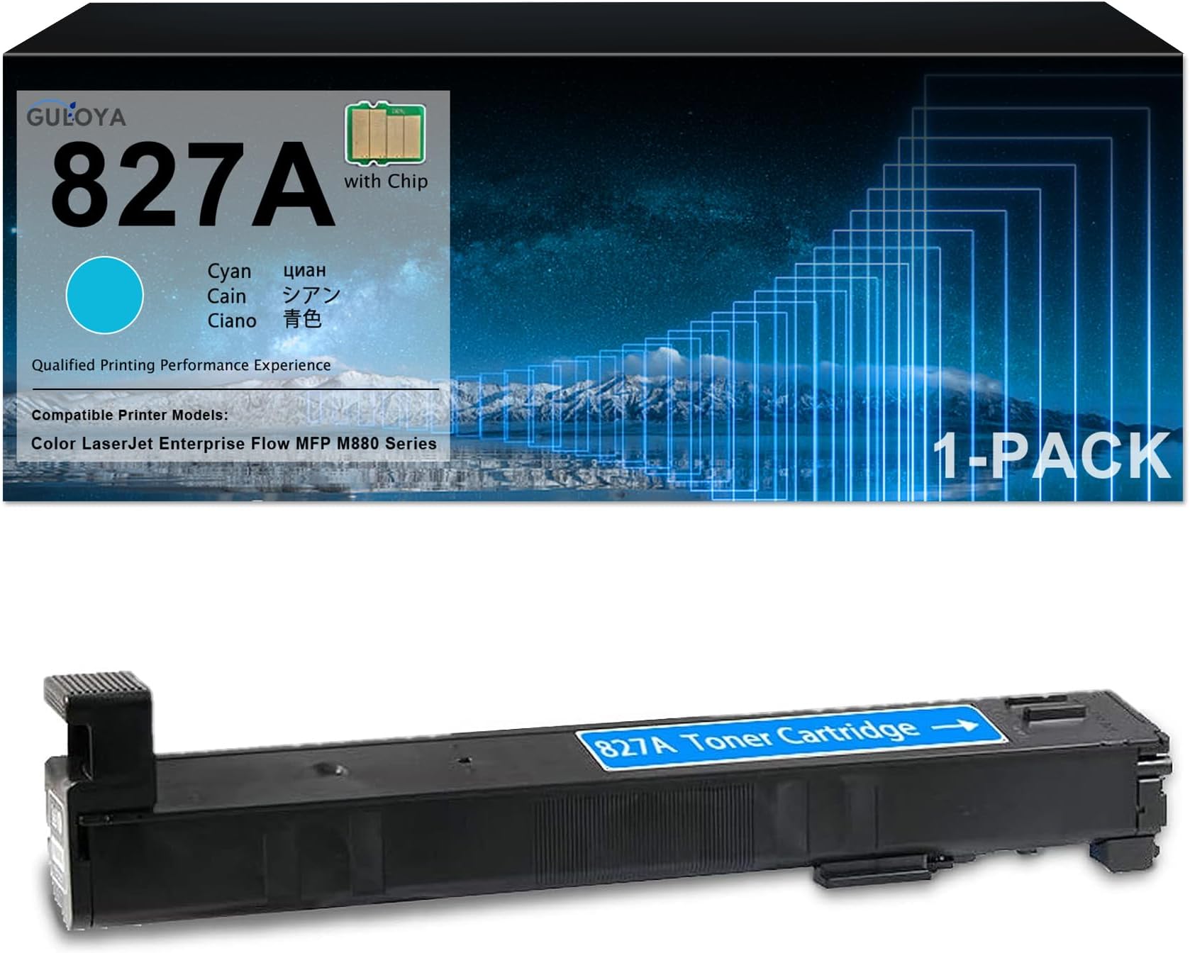 Amazon.com: CF301A 827A Toner Cartridge with Chip (1-Pack) | 827A Cyan Toner Cartridge ...