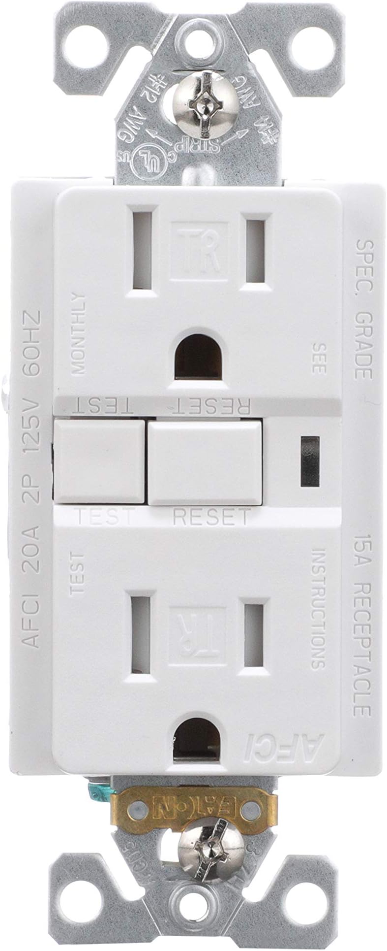 Eaton TRAFCI15LA 15 Amp Tamper Resistant AFCI Receptacle, Light Almond ...