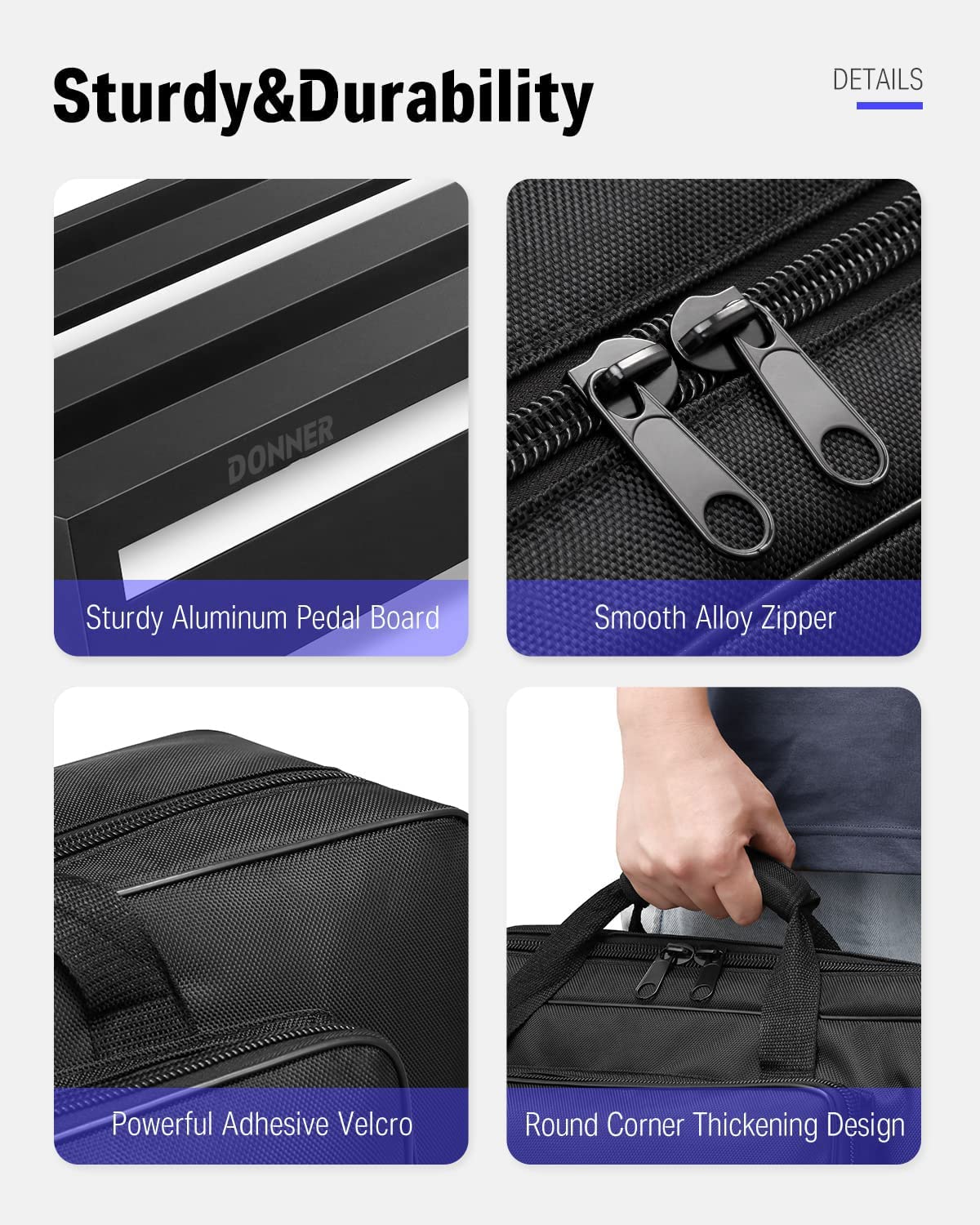 Snapklik.com : Donner Guitar Pedal Board Case DB-2 Aluminium Pedalboard ...