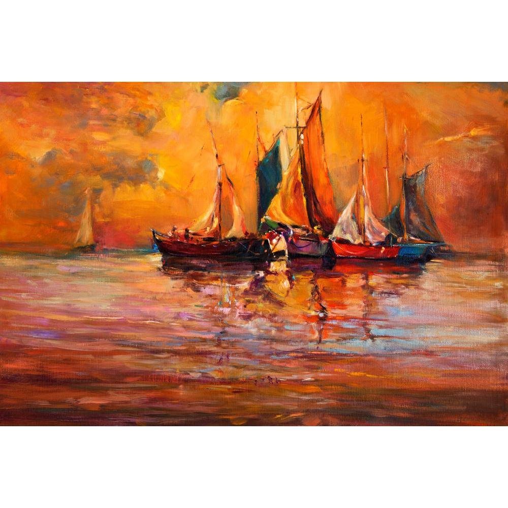 Pitaara Box Boats & Sea D4 | Canvas Painting for Bedroom & Living Room ...
