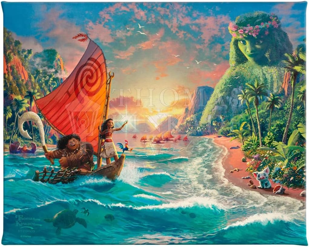 Thomas Kinkade Disney Moana 8" x 10" Gallery Wrapped Canvas - Canvas ...
