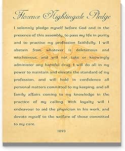 Amazon.com: Gift For Nurse Florence Nightingale Pledge 11"x14" Vintage ...