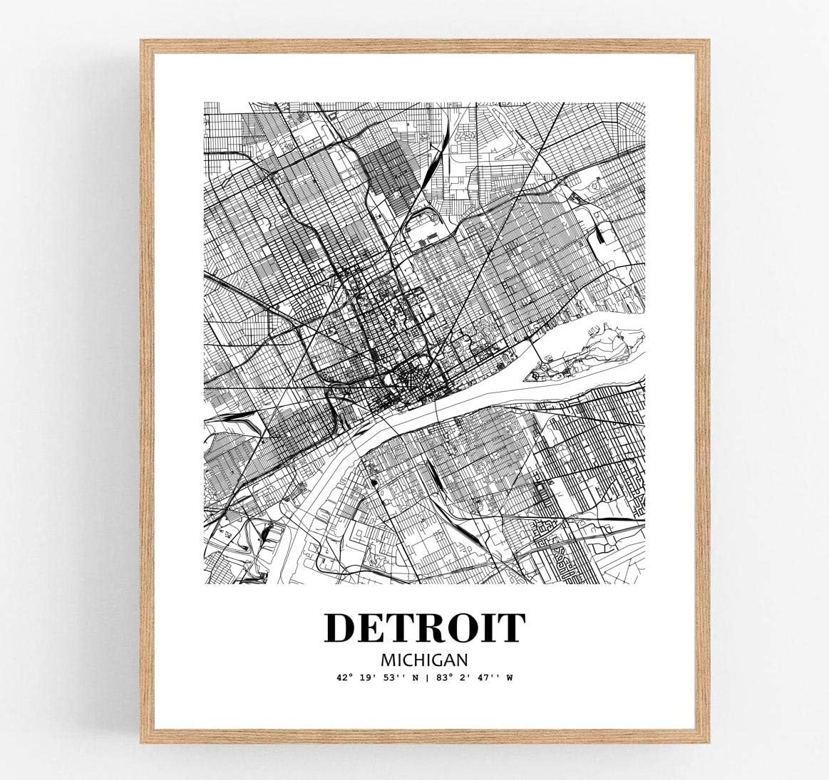 Amazon.com: Eleville 8X10 Unframed Detroit Michigan City View Abstract ...