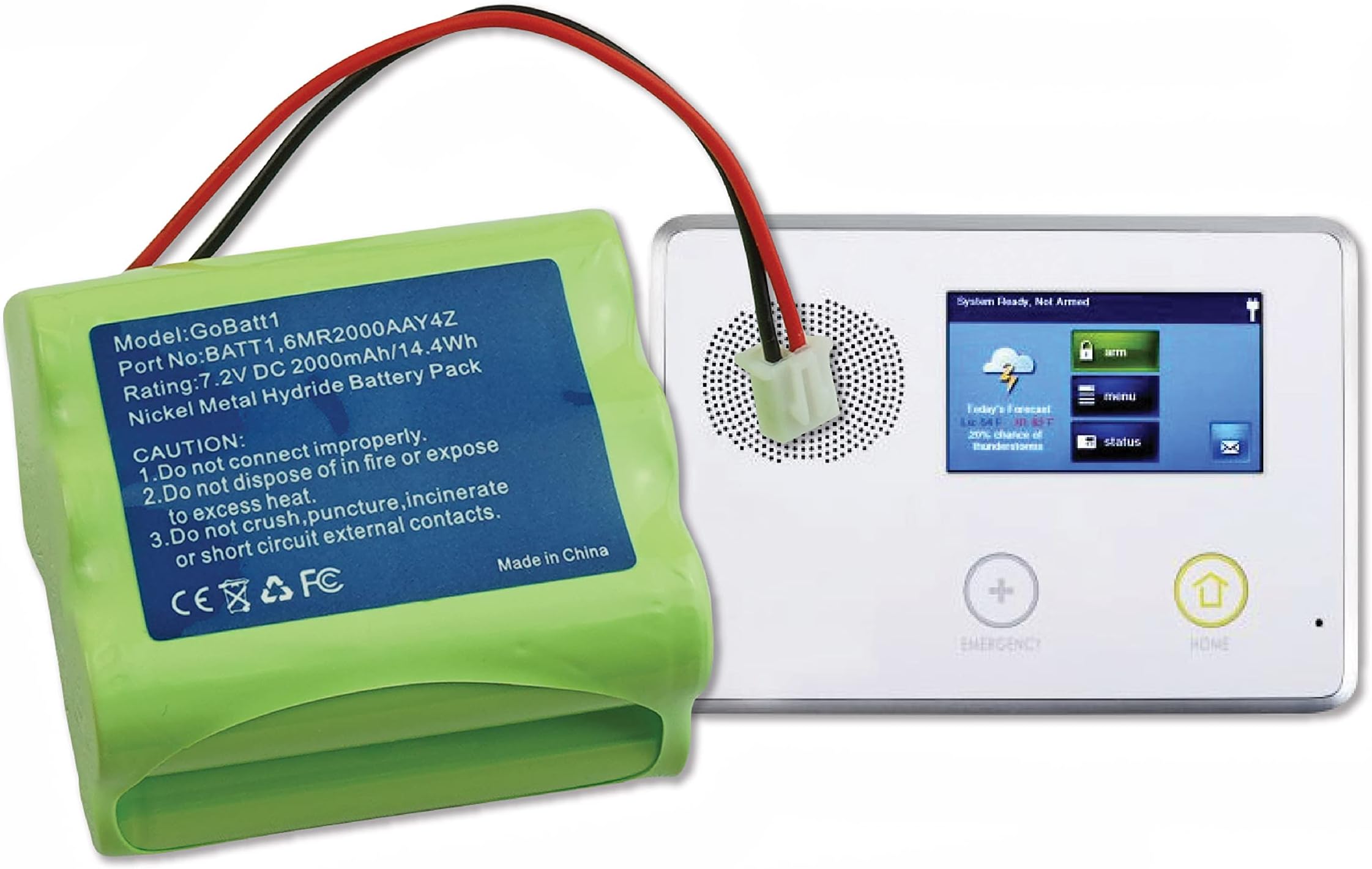 Amazon.com: 2000mAh Backup Battery Replacement For 2Gig BATT1, BATT1X ...