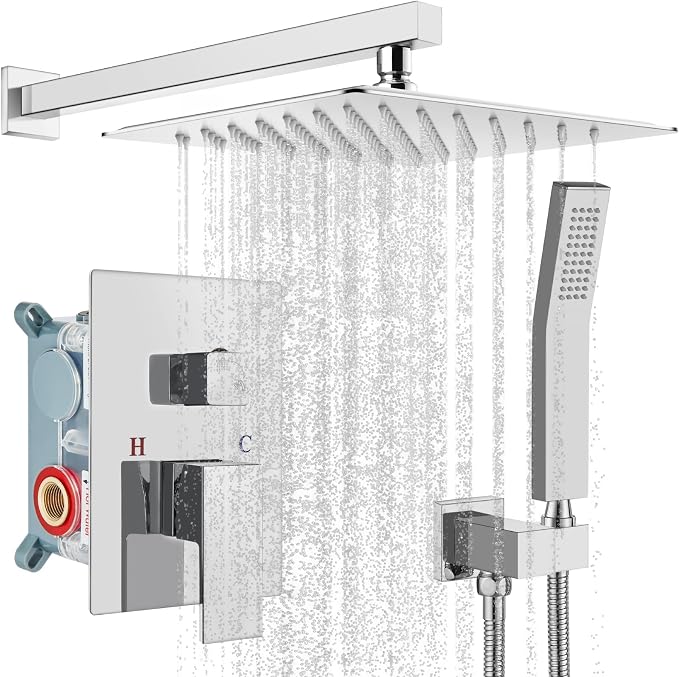 Amazon.com: Rainfall 10 inch Shower System Bathroom Luxury Rain Mixer ...