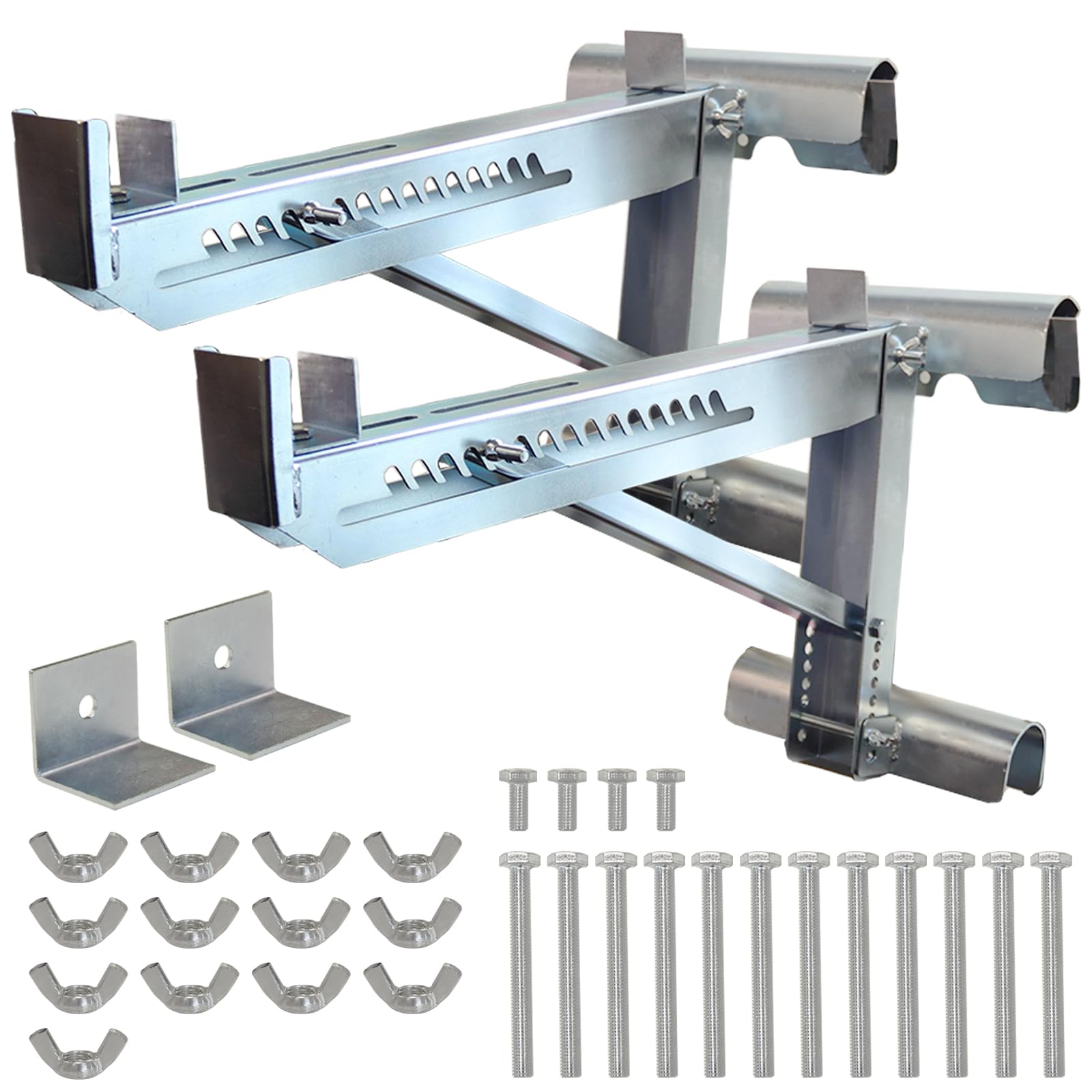 Amazon.com: 2 Pack Ladder Jacks Bracket Aluminum, Two-Rung Short Body ...