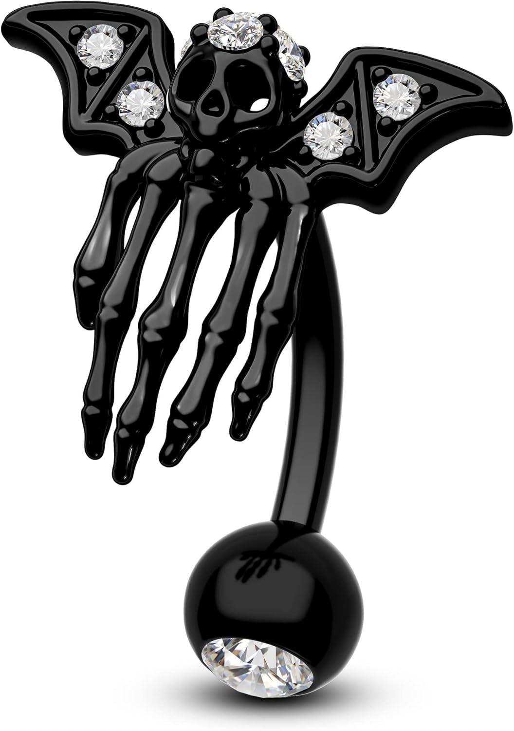 Amazon.com: COCHARM Black Bat Skeleton Rook Earrings Hallween Rook ...