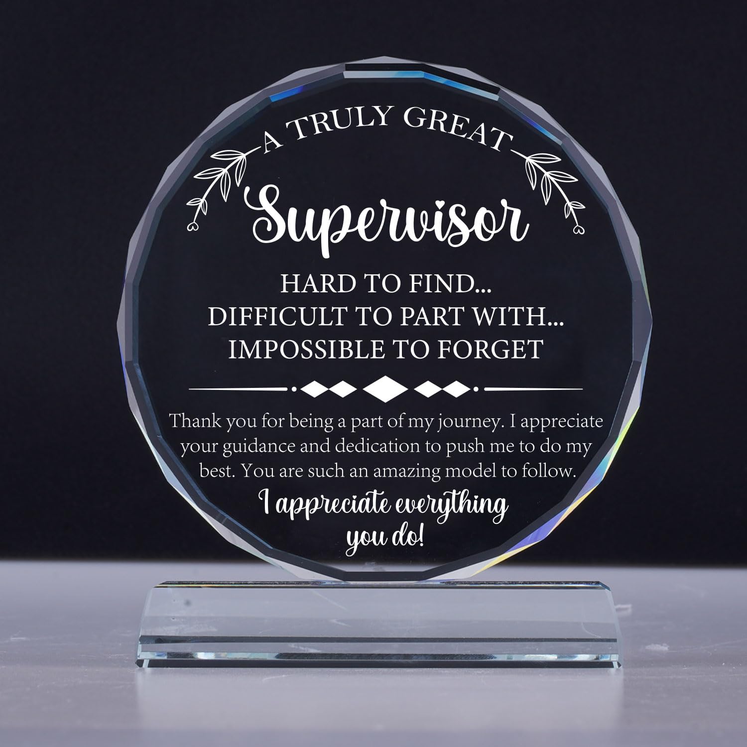 Amazon.com: Supervisor Appreciation Gifts Exquisite Crystal Plaque with ...