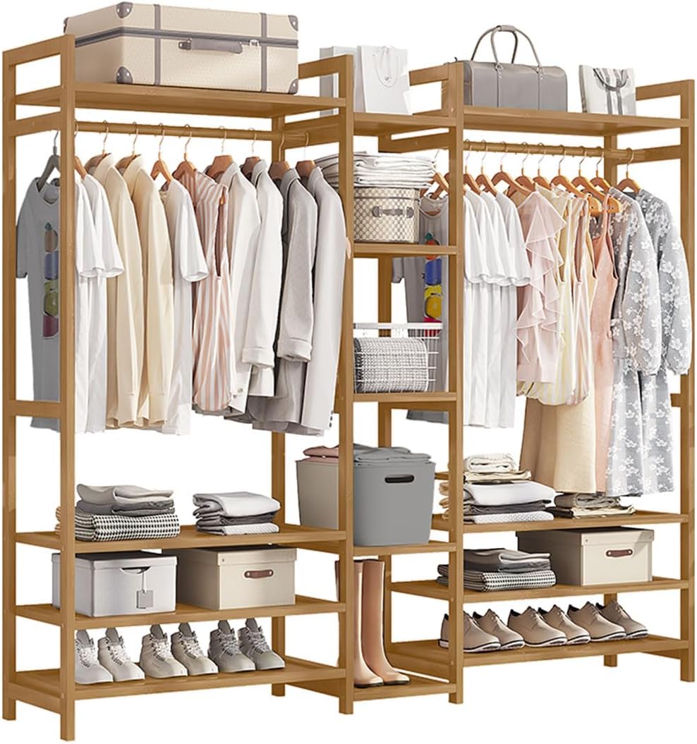Fyzeg Clothing Rack Garment Rack with Shelves for Hanging Clothes ...