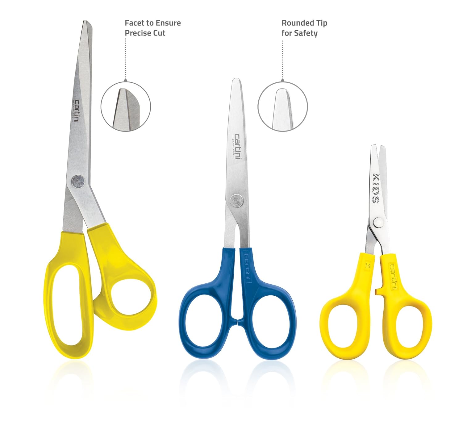 Cartini Godrej Art & Craft Scissors kit, 3 Pc Set, Stainless Steel ...