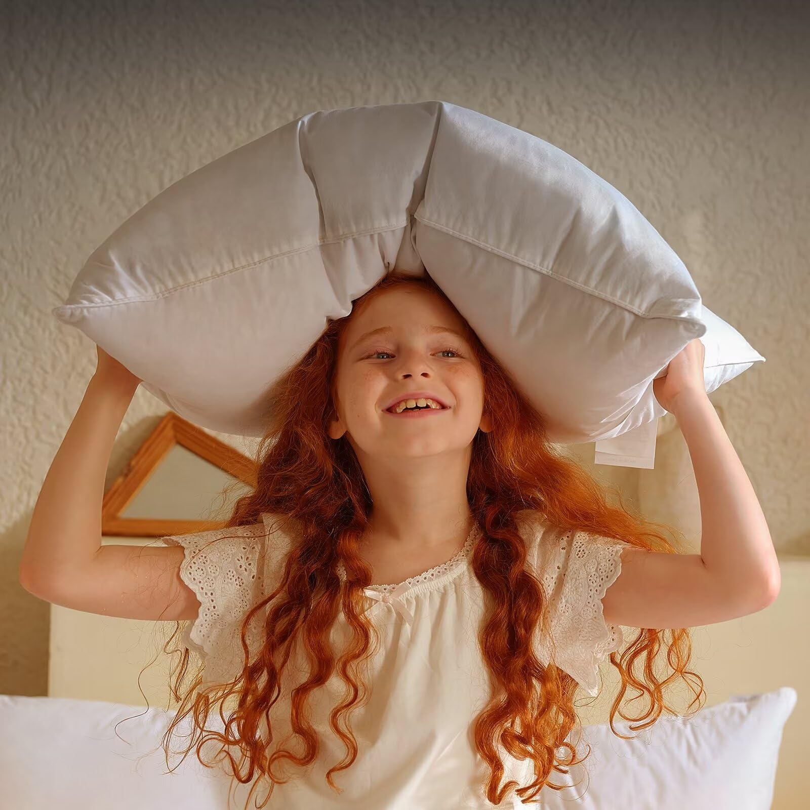 Amazon.com: BHZ Goose Down Feather Pillow King Size, Luxury Hotel ...