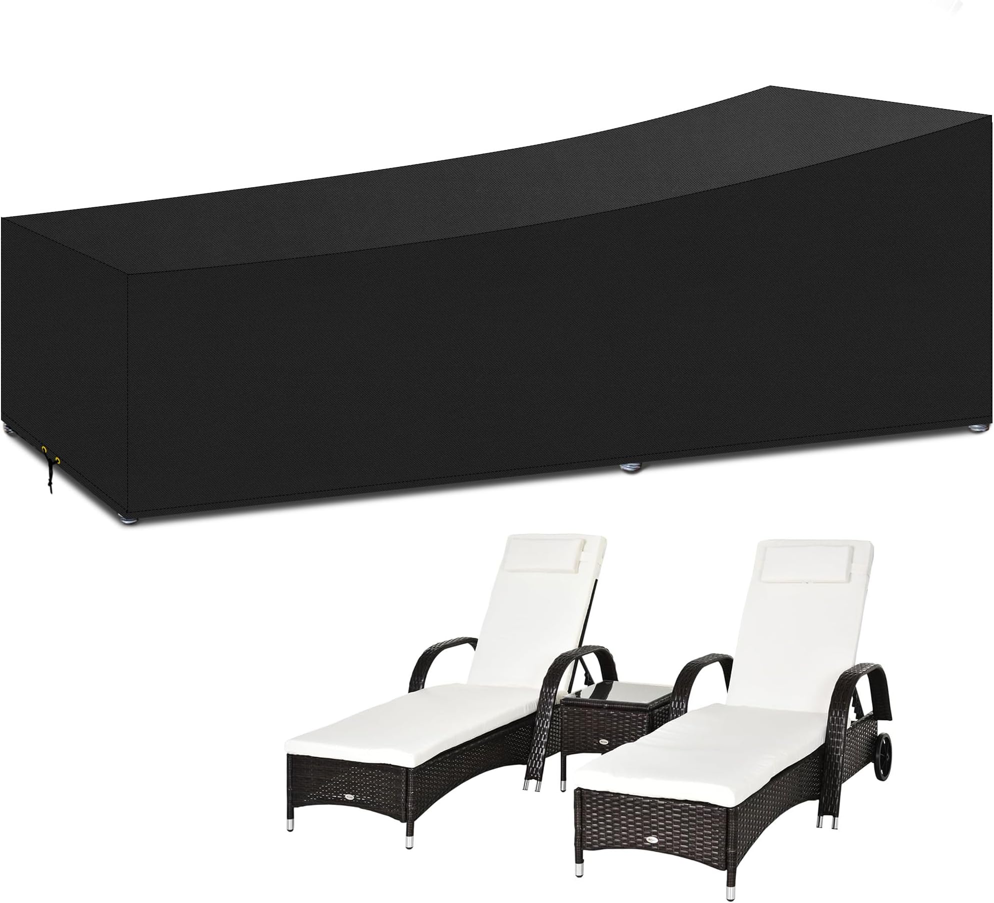 Funshot Garden Sunbed Lounger Cover with Drawstring, Waterproof ...