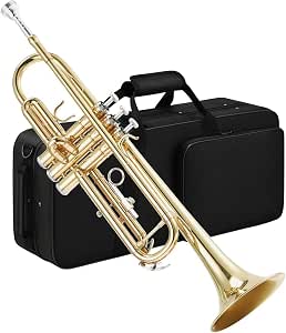 Amazon.com - Gold Trumpet Brass Standard Bb Trumpet Set for Student ...
