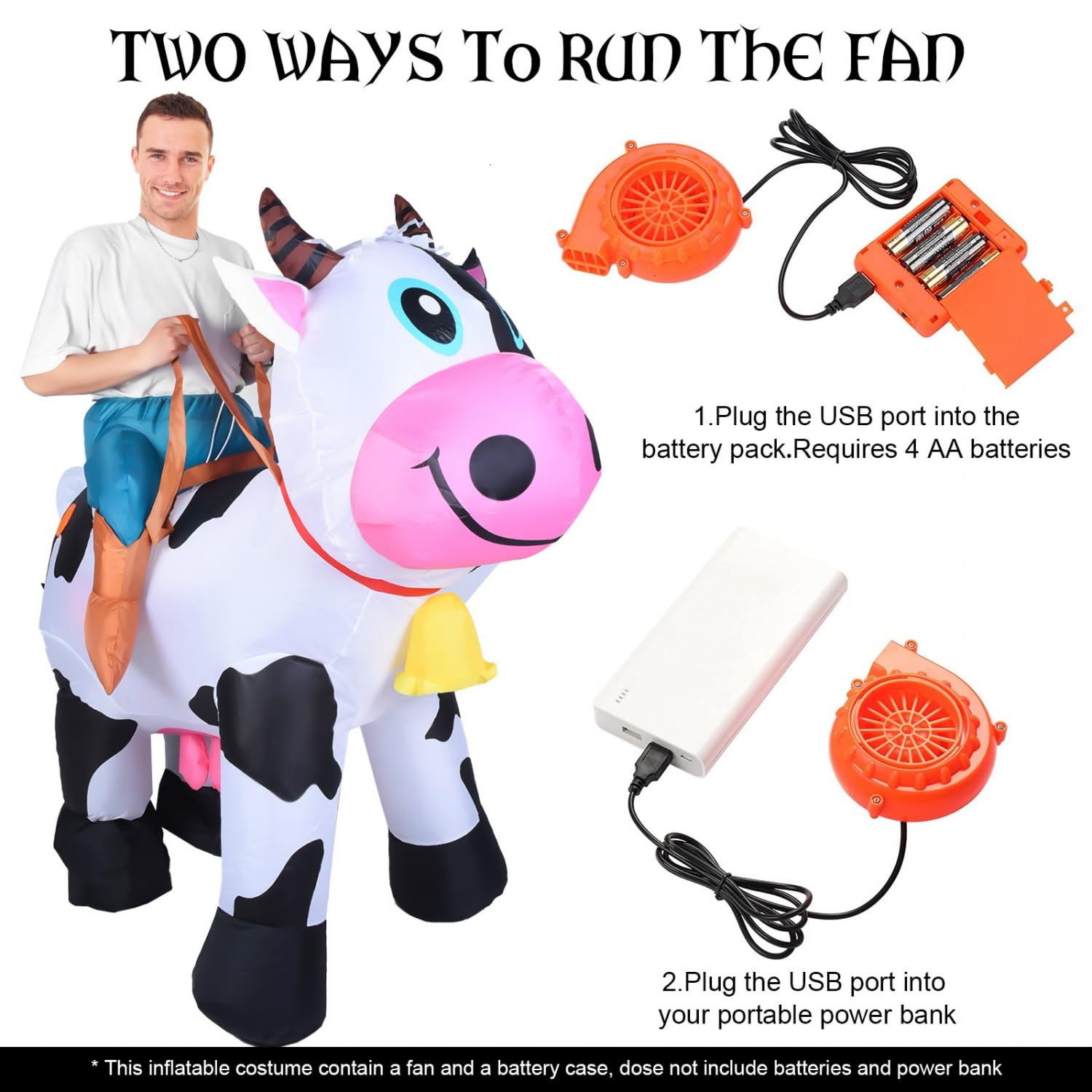 Snapklik.com : Blow Up Cow Costumes For Adults, Cow Rider Inflatable ...