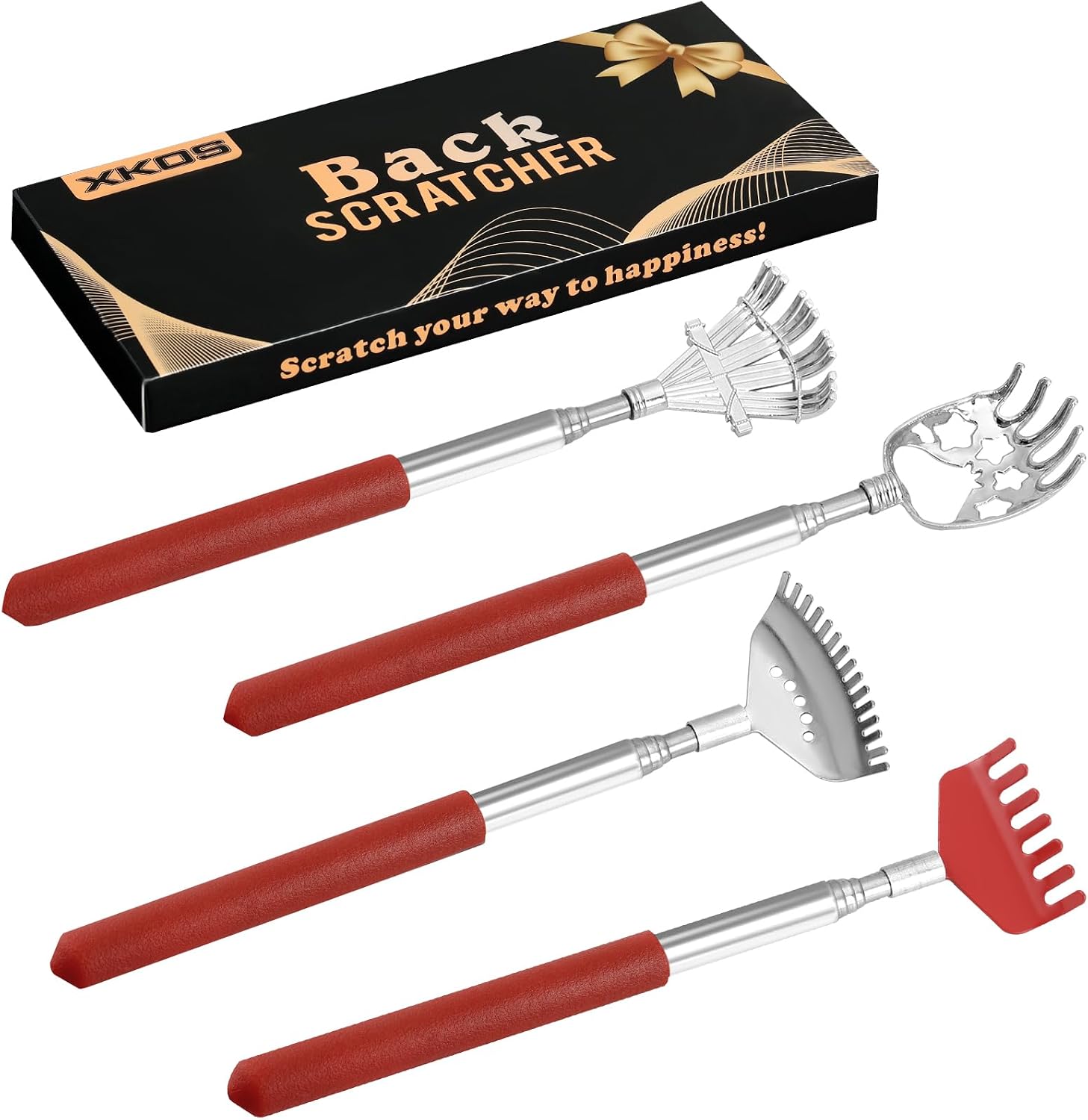 Amazon.com: XKOS 4 Pack Different Back Scratcher Portable Telescoping ...