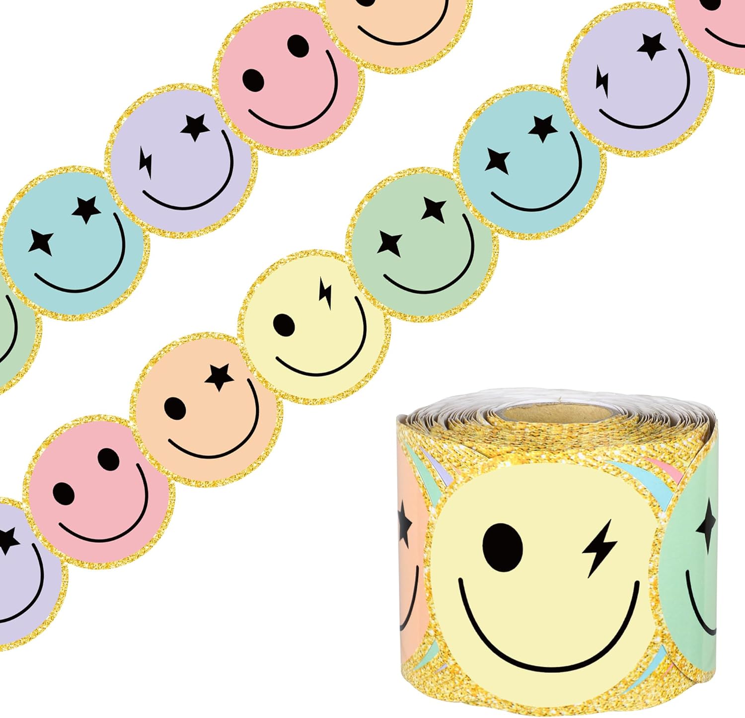 Amazon.com: 68.9 Ft Happy Face Classroom Borders Smile Face Bulletin ...