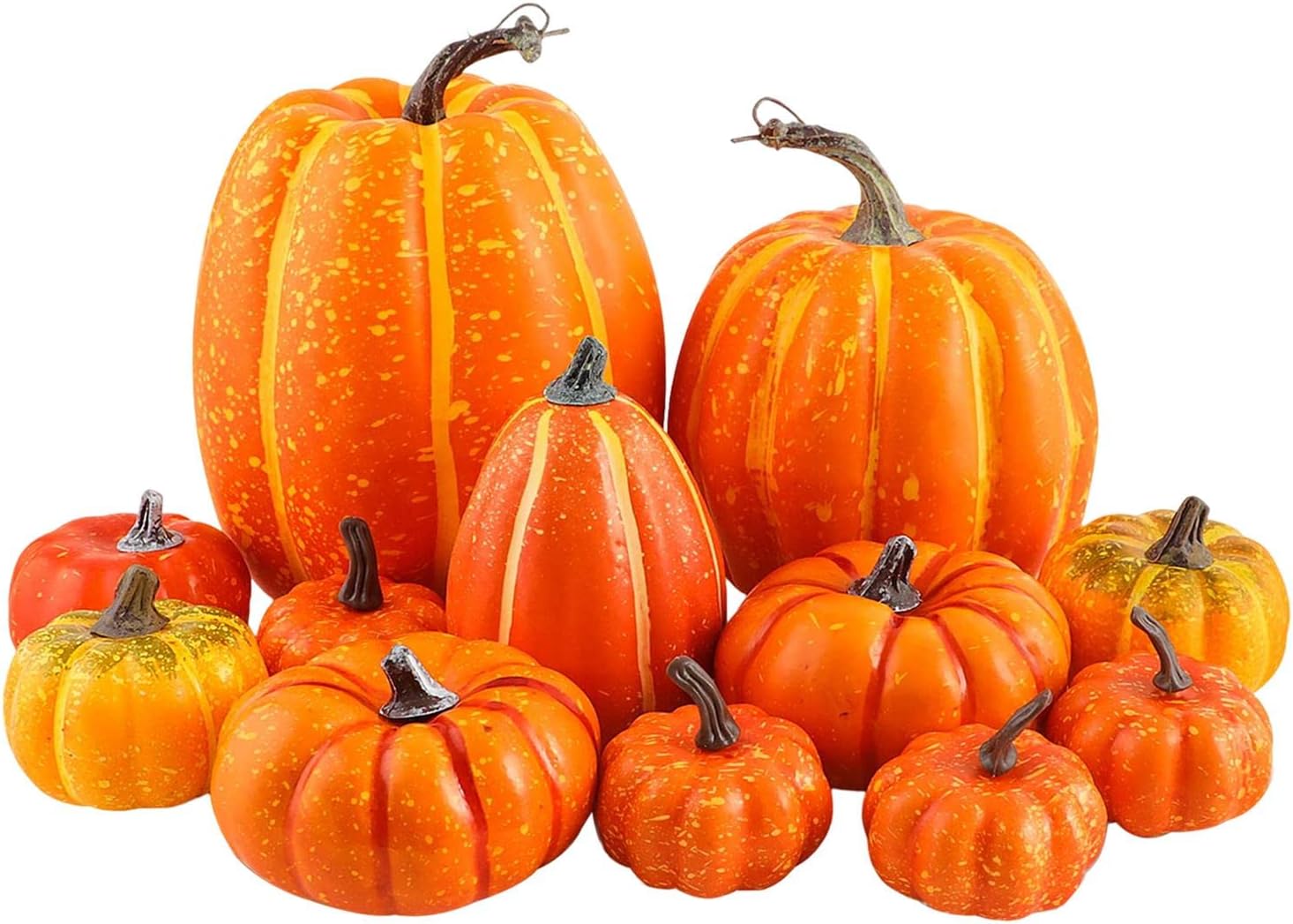 Amazon.co.jp: Colcolo 12個の人工カボチャセット、詰め合わせ、パーティーの装飾装飾、シミュレーション小道具フォームパンプキン、収穫、ハロウィン、秋の休日の装飾用, 黄色 ...