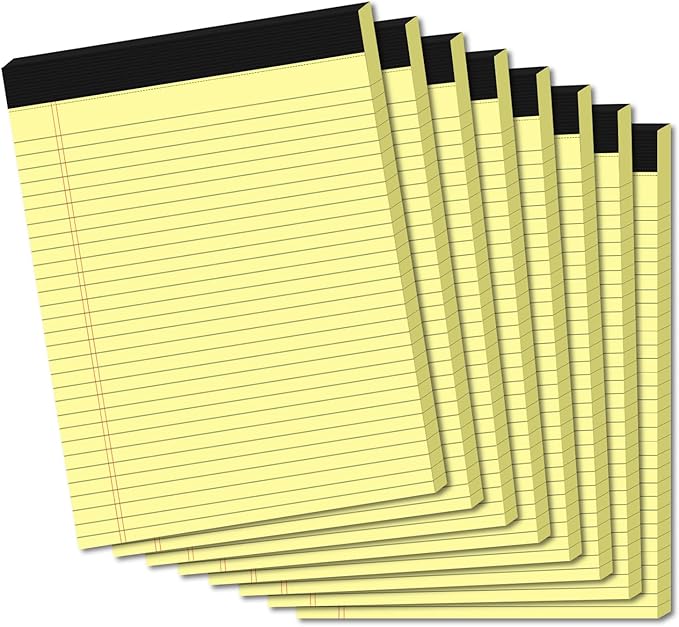 Amazon.com : Yellow Note Pads 8.5 x 11, Yellow Legal Notepads Wide ...