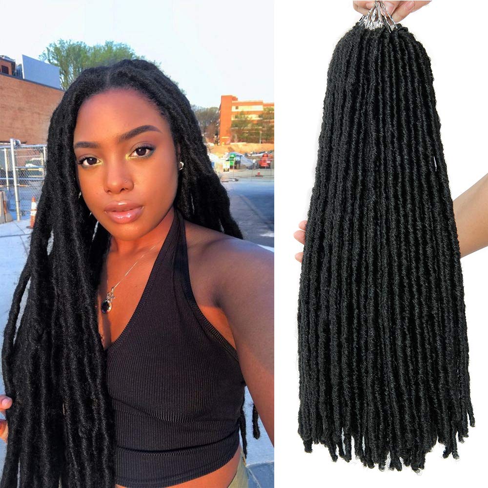 Buy 18 Inch Goddess Faux Locs Straight Gypsy Locs Crochet Hair 3 Tone ...