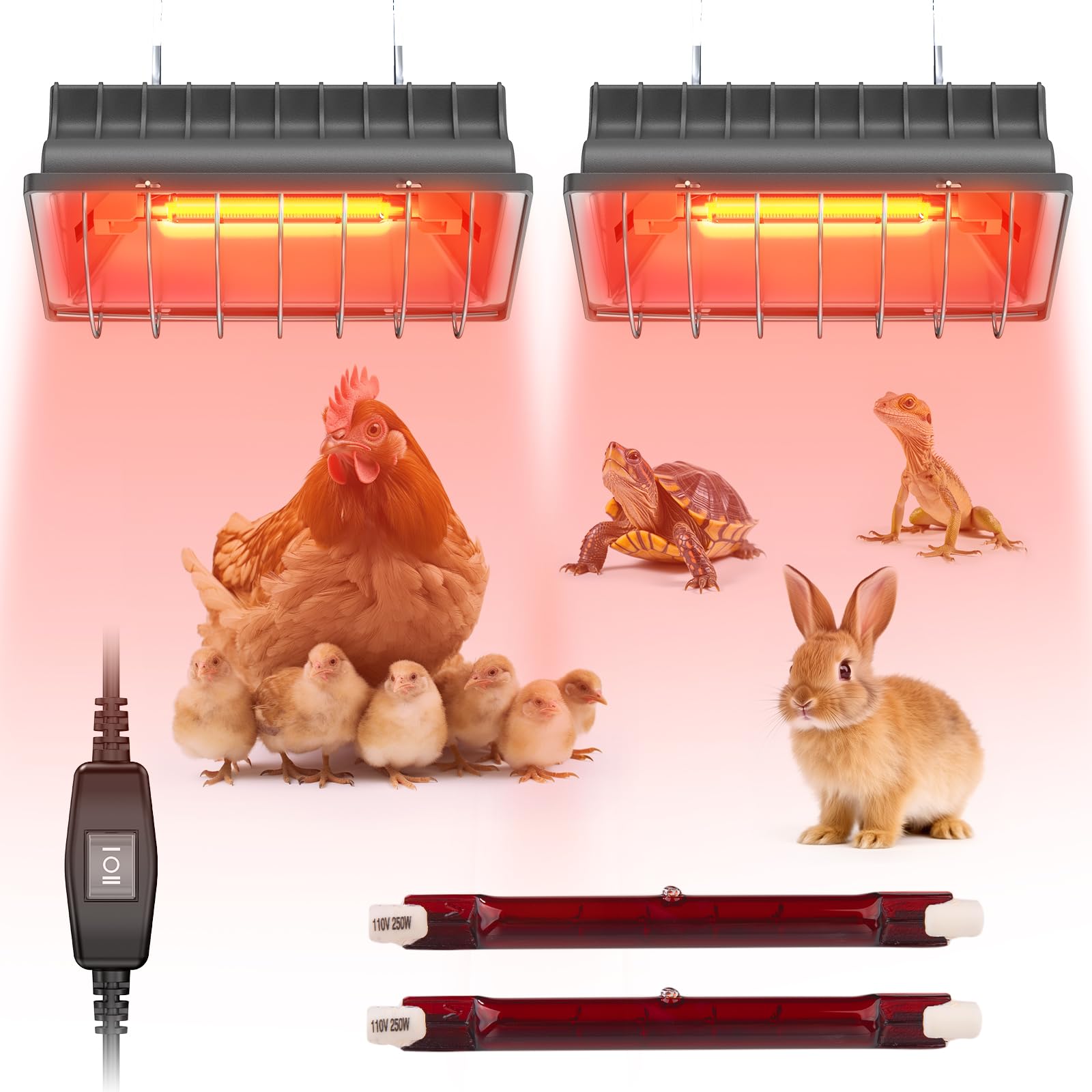 Amazon.com : Chtoocy 2 Pack - Chicken Coop Heater for 60 Chicks Or ...