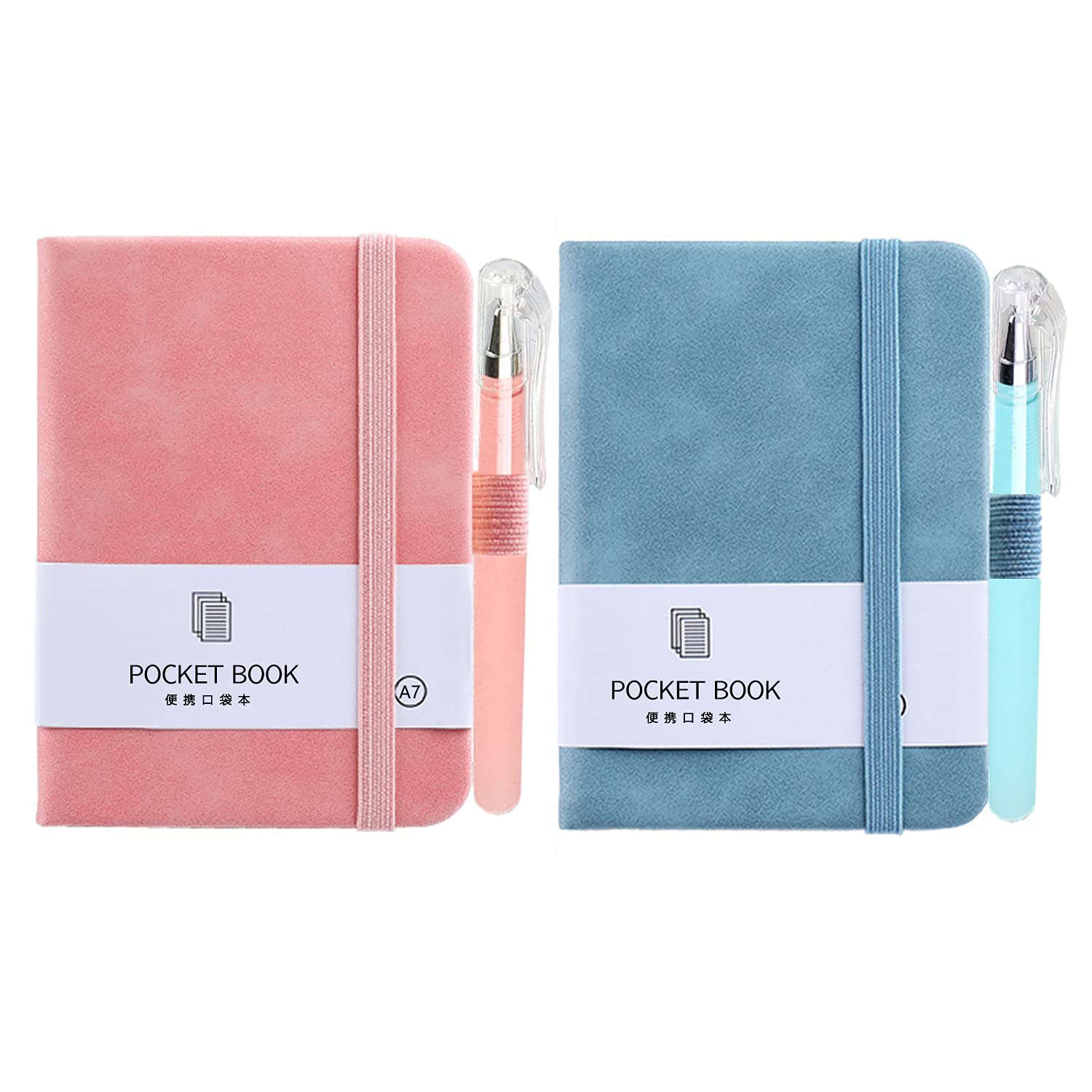 itechpanda 2 Pack Mini Notebooks with Pen Small Pocket Notebook A7 ...