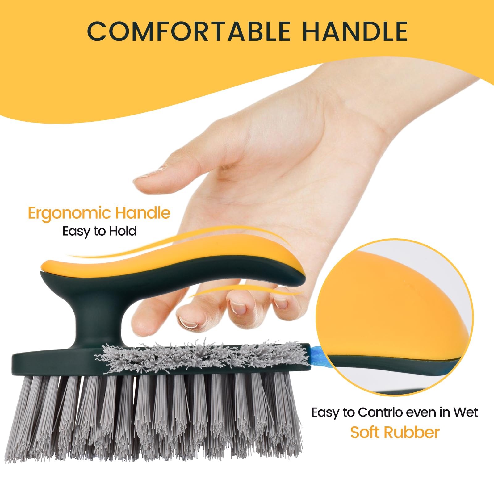 Snapklik.com : 2 Pieces Grout Cleaner Brush 4 In 1 Scrub Brushes