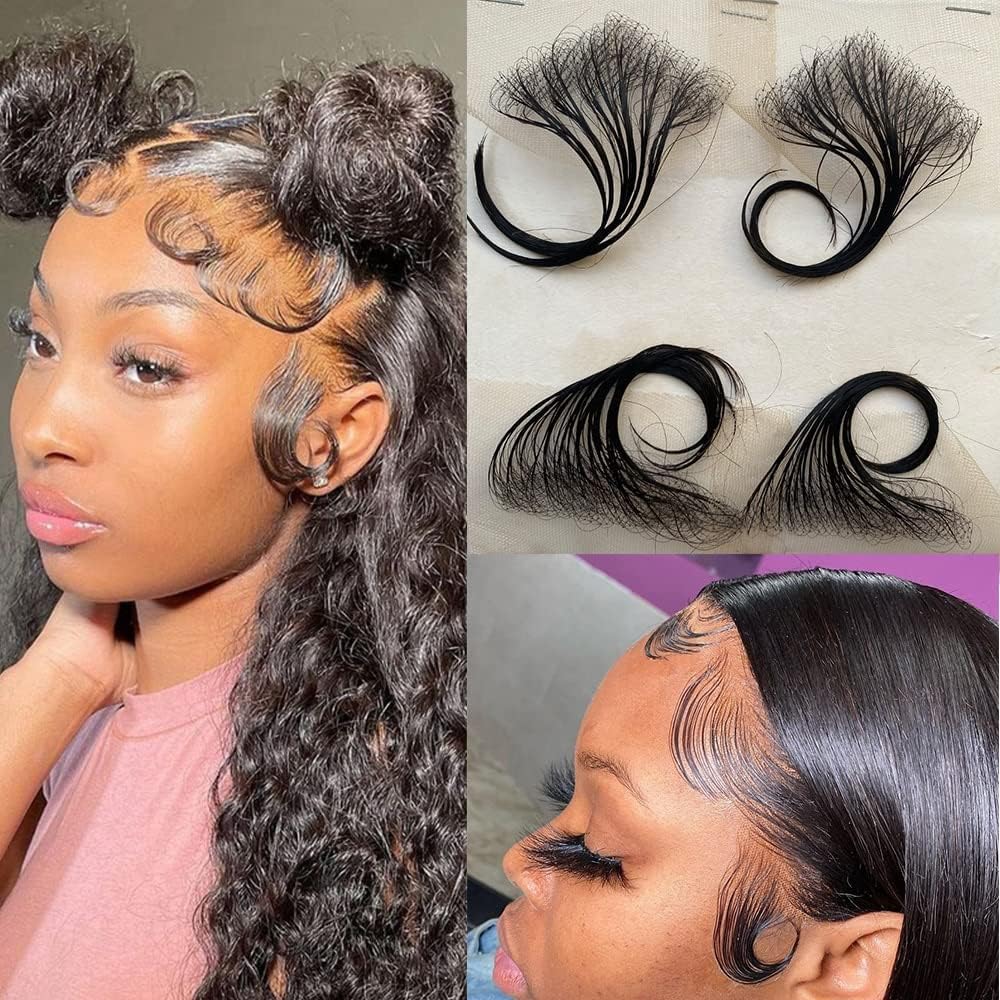 Amazon.com : Lumhun Lace Edges Baby Hair Strips Fake Baby Hair Edges ...