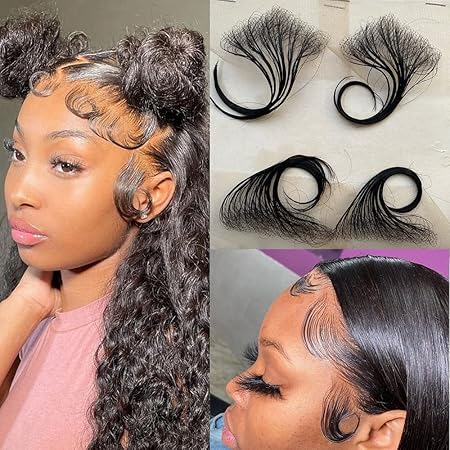 Amazon.com : 210% Density HD Hair Top Swiss Lace Baby Hair Stripes Soft ...