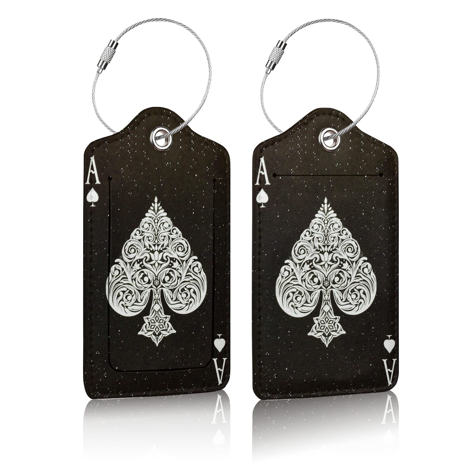 Amazon.com: GAMSJM Luggage Tags for suitcases, 2 Pack Ace of Spades ...