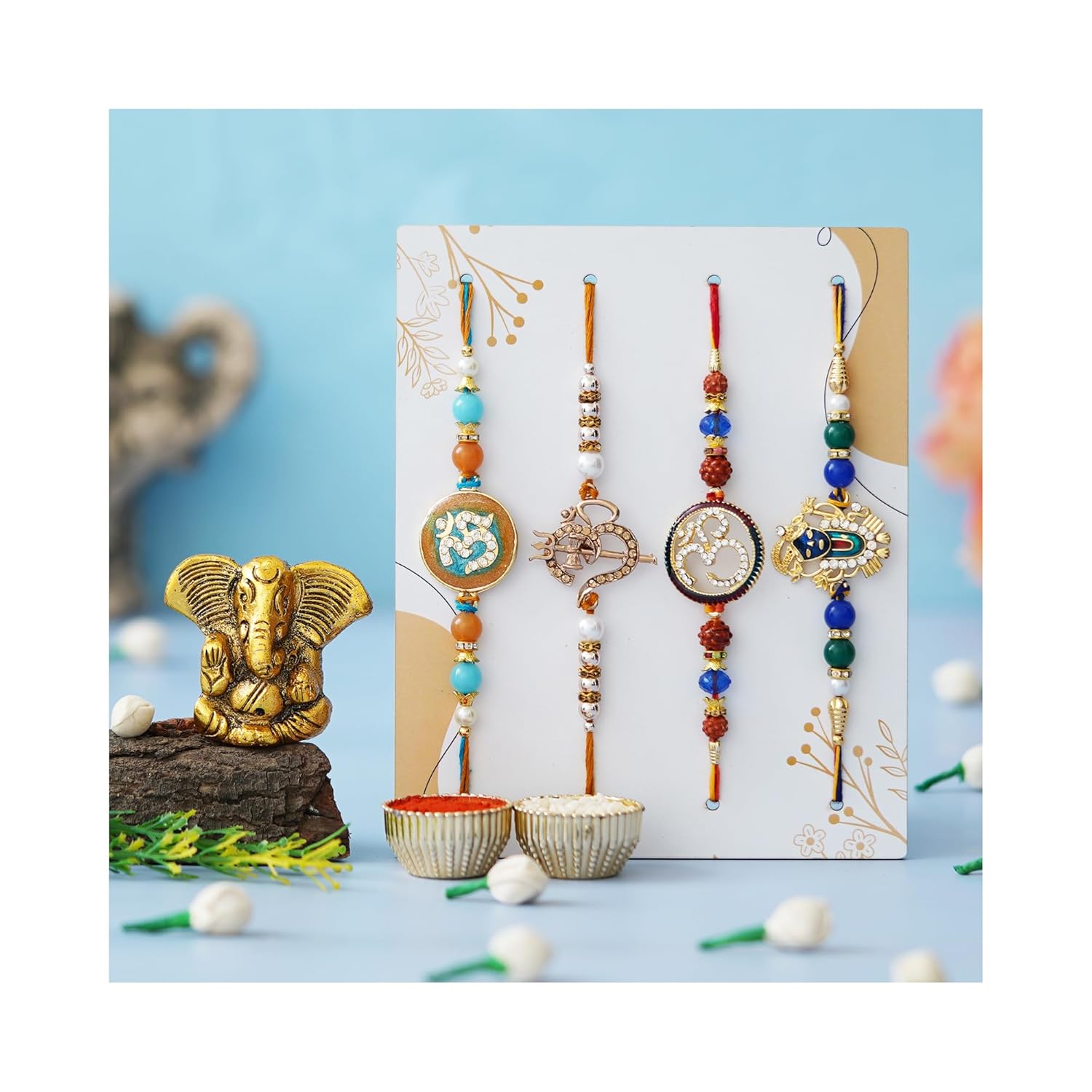 Dreamica Rakhi Gift for Brother, Rakhi with Lord Ganesha Idol Combo Set ...