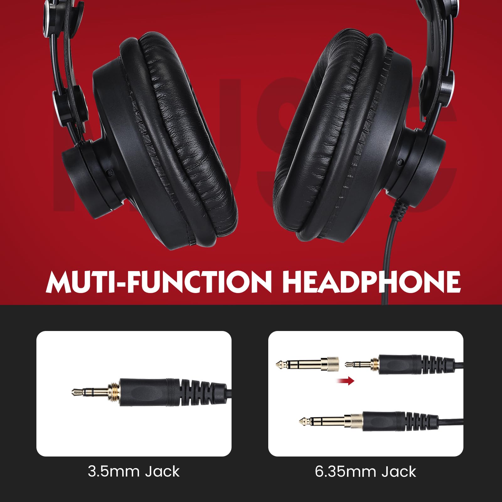 Snapklik.com : Monitor Headphones, Over Ear Wired Studio Monitoring ...