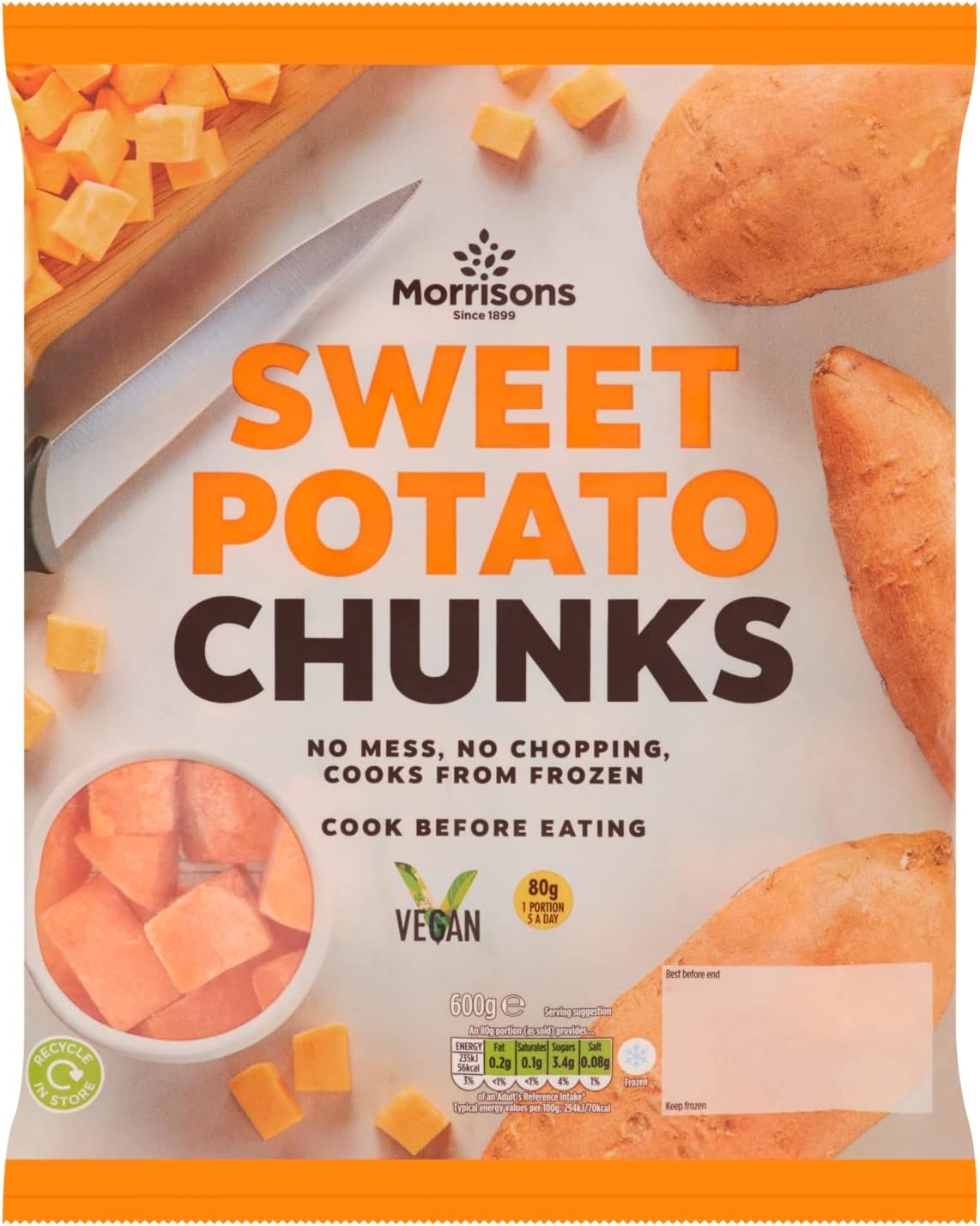 Morrisons Sweet Potato Chunks, 600g (Frozen) : Amazon.co.uk: Grocery