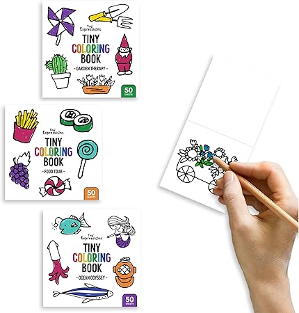 Amazon.com: Tiny Expressions Mini Coloring Books for Adults and Kids ...