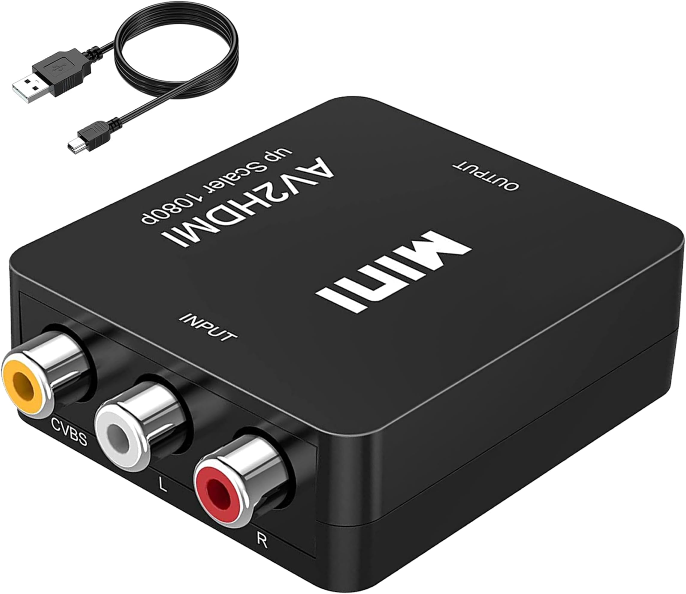 RCA to HDMI Converter, AV to HDMI Adapter, 1080P Mini RCA Composite ...