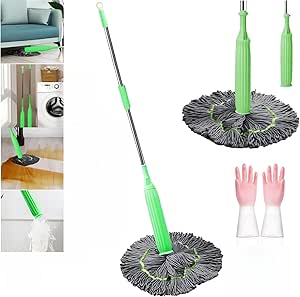 2 in 1 Dehydrated Mop, Floor Spin Mop System with Wringer Set, Self ...
