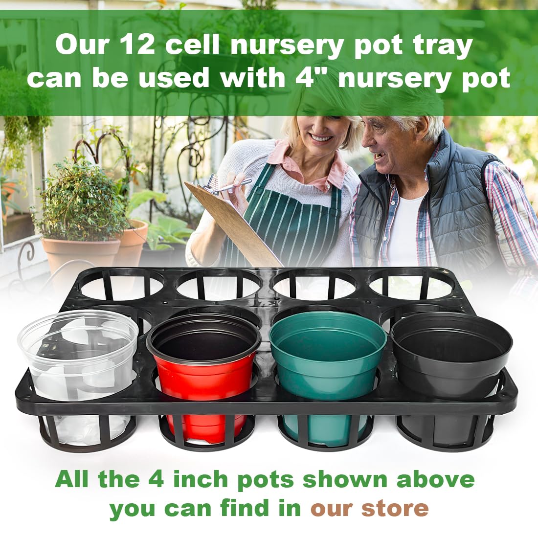 Snapklik.com : RooTrimmer 12 Cell Nursery Planter Pots Trays, Plant Pot ...