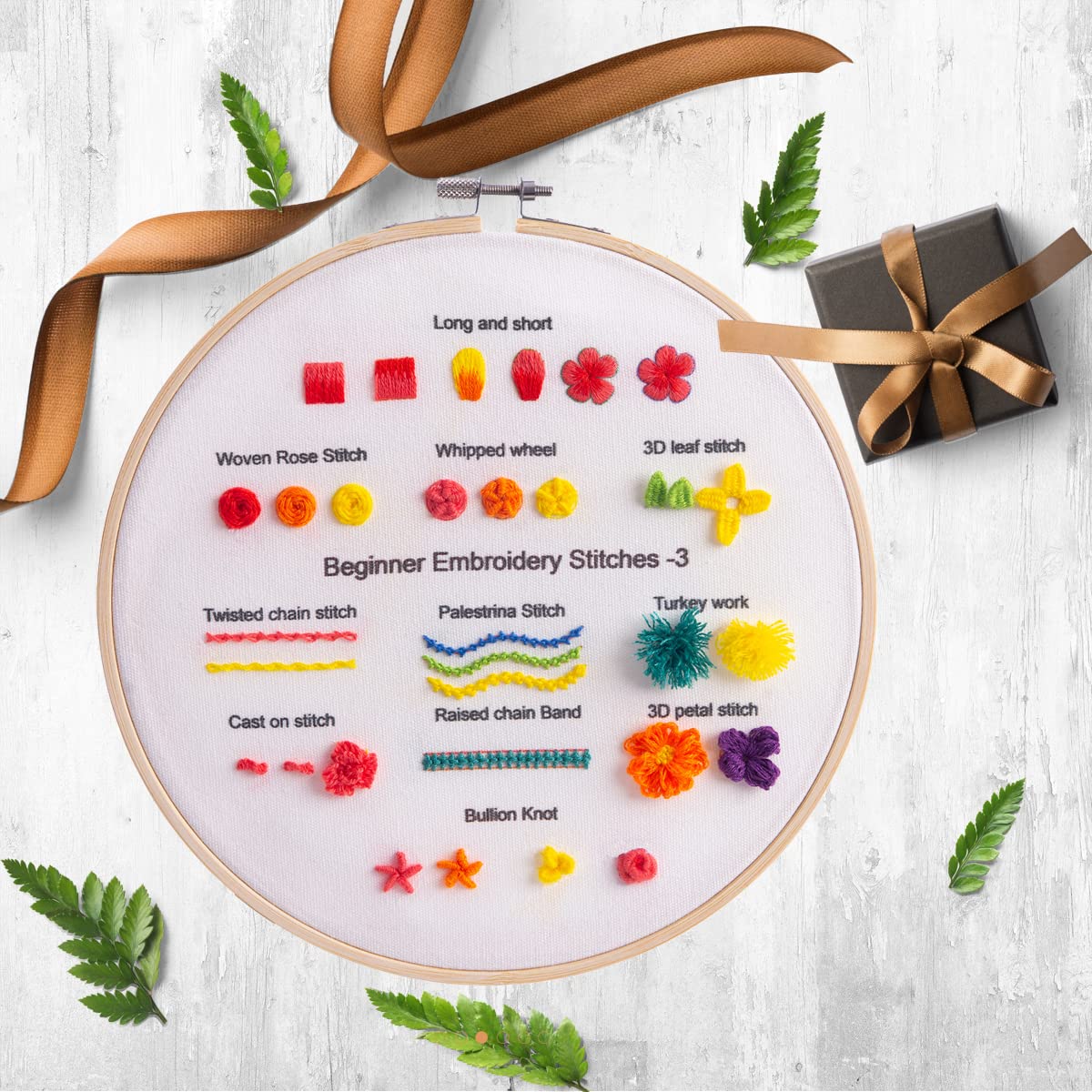 Snapklik.com : Fanryn Embroidery Stitch Practice Kit For Beginners, 4 Set