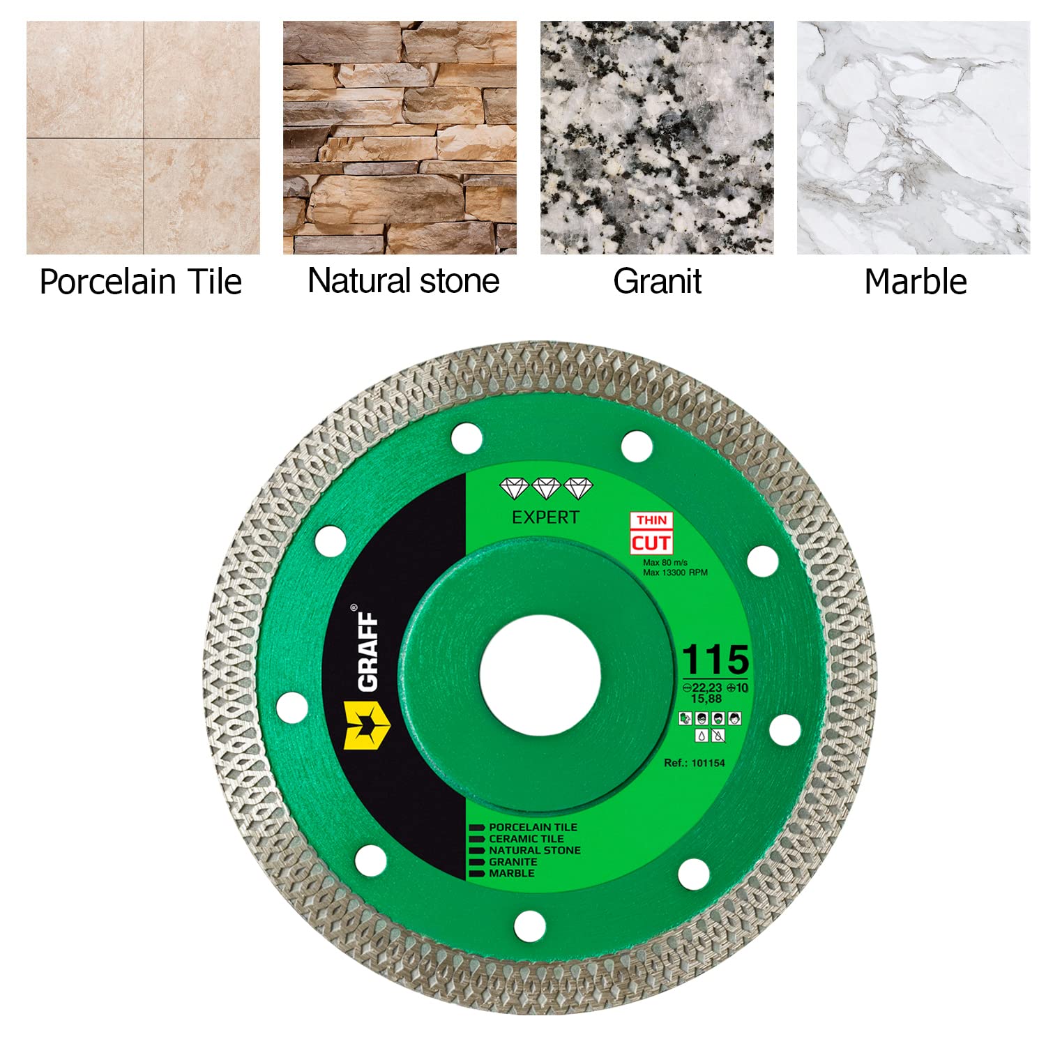 Snapklik.com : GRAFF Super Thin Premium 4 1/2 Inch Porcelain And ...