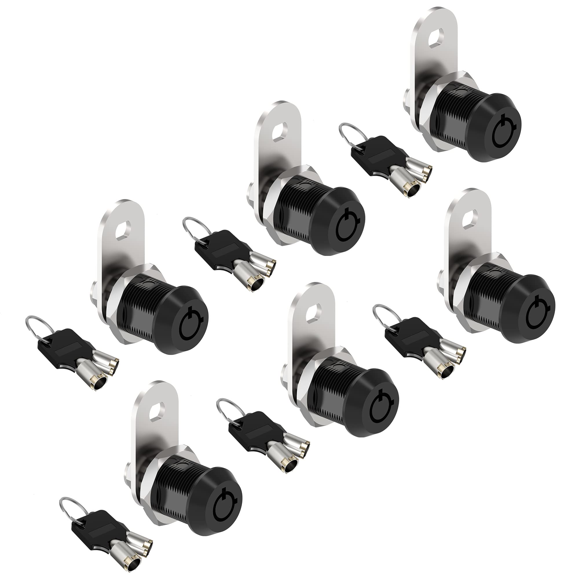 BOZXYE 6 Pack Cabinet Locks with Keys RV Storage Locks, 5/8" Cam Lock ...
