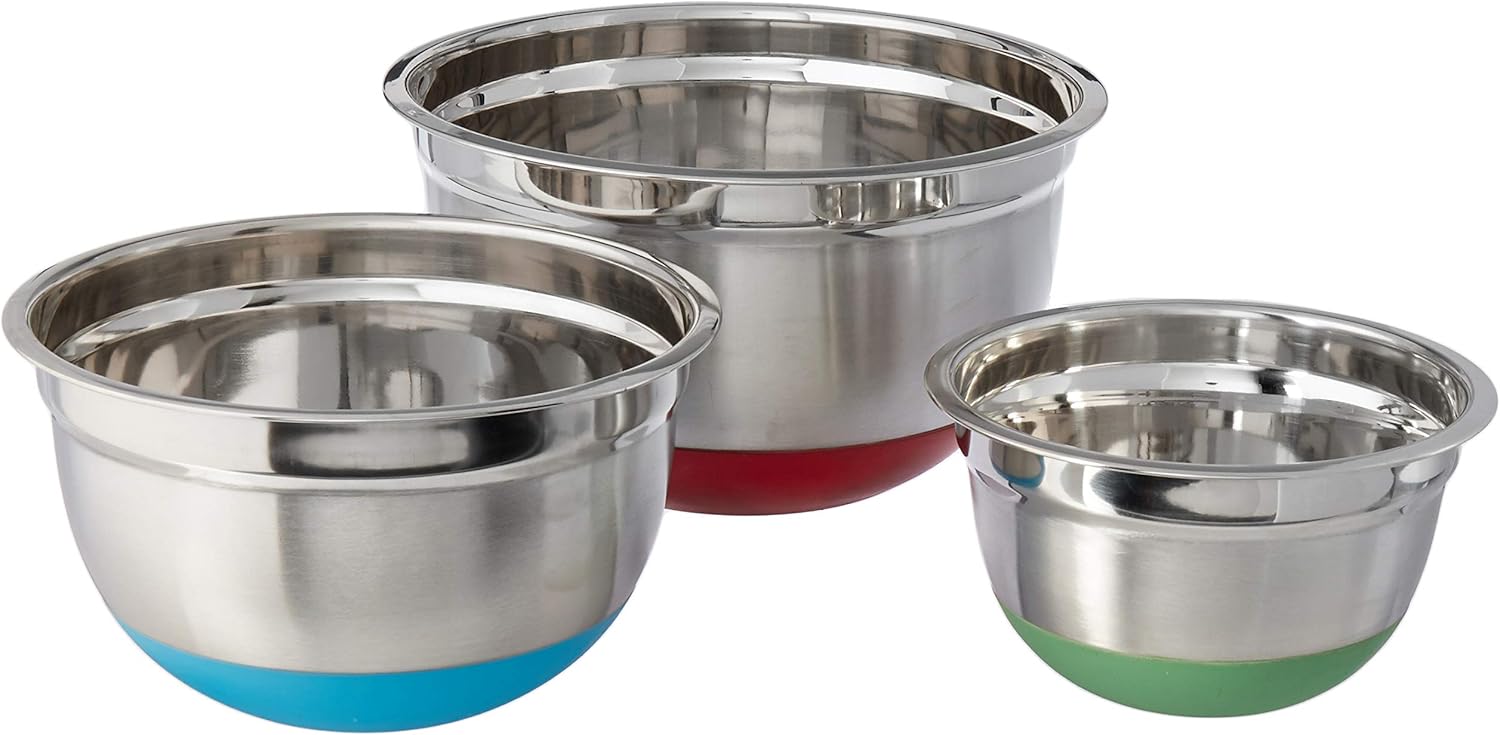 Amazon.com: Cook Pro Stainless Steel Mixing Bowls with Non-Skid Base ...
