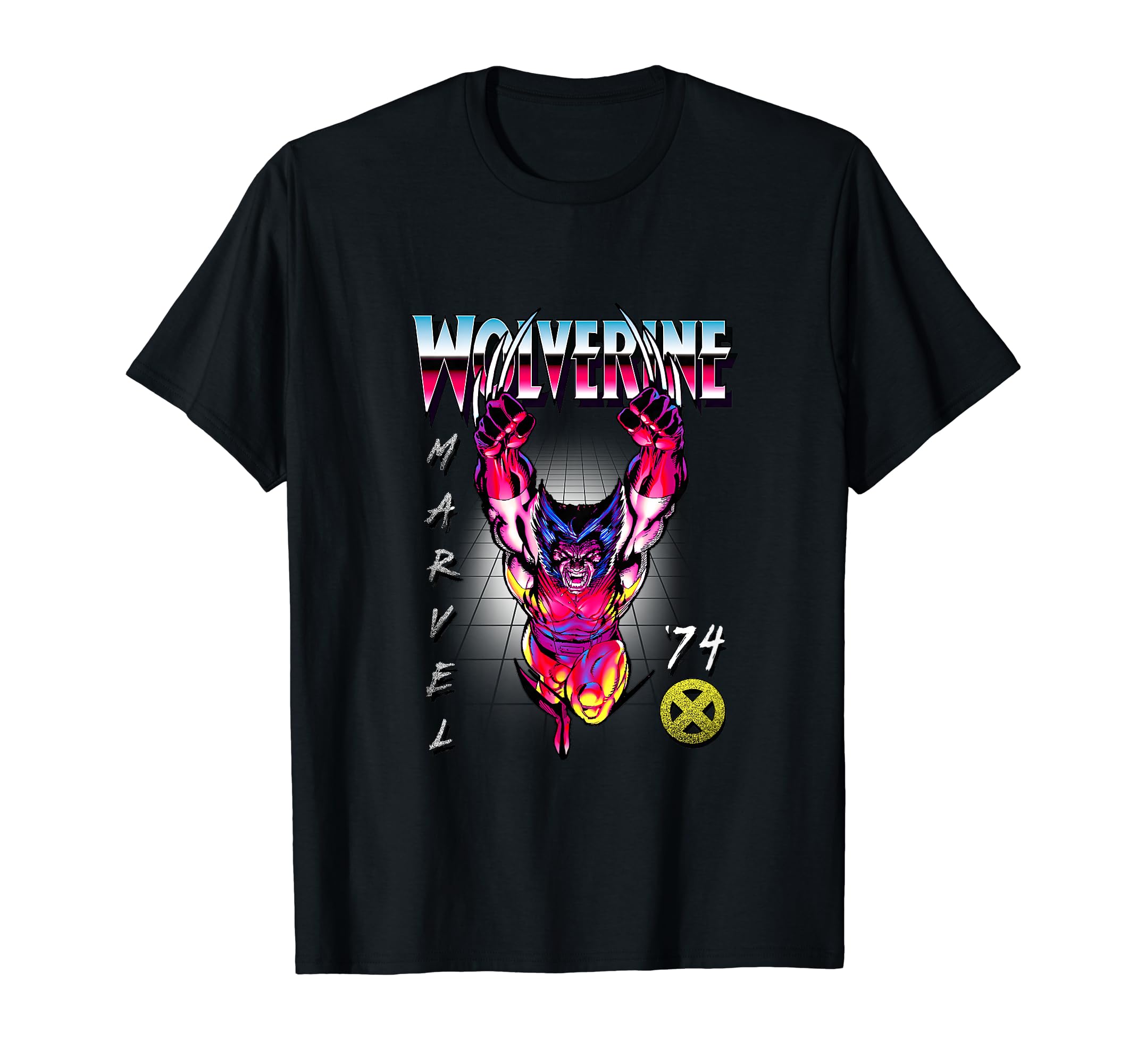 Amazon.com: Marvel X-Men Wolverine '74 Savage Neon Poster Retro T-Shirt ...