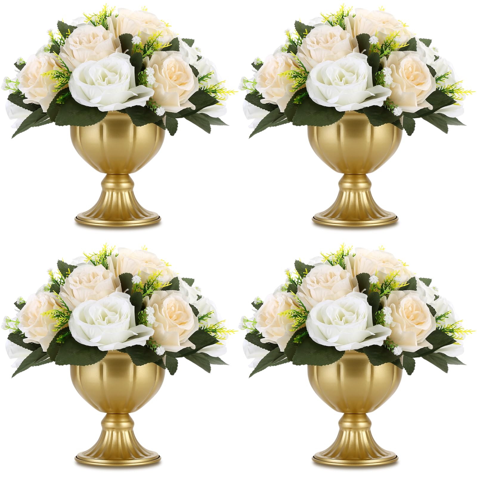 Amazon.com: Rozrety Gold Vases for Table Centerpieces, 4-Pcs Mini Metal ...