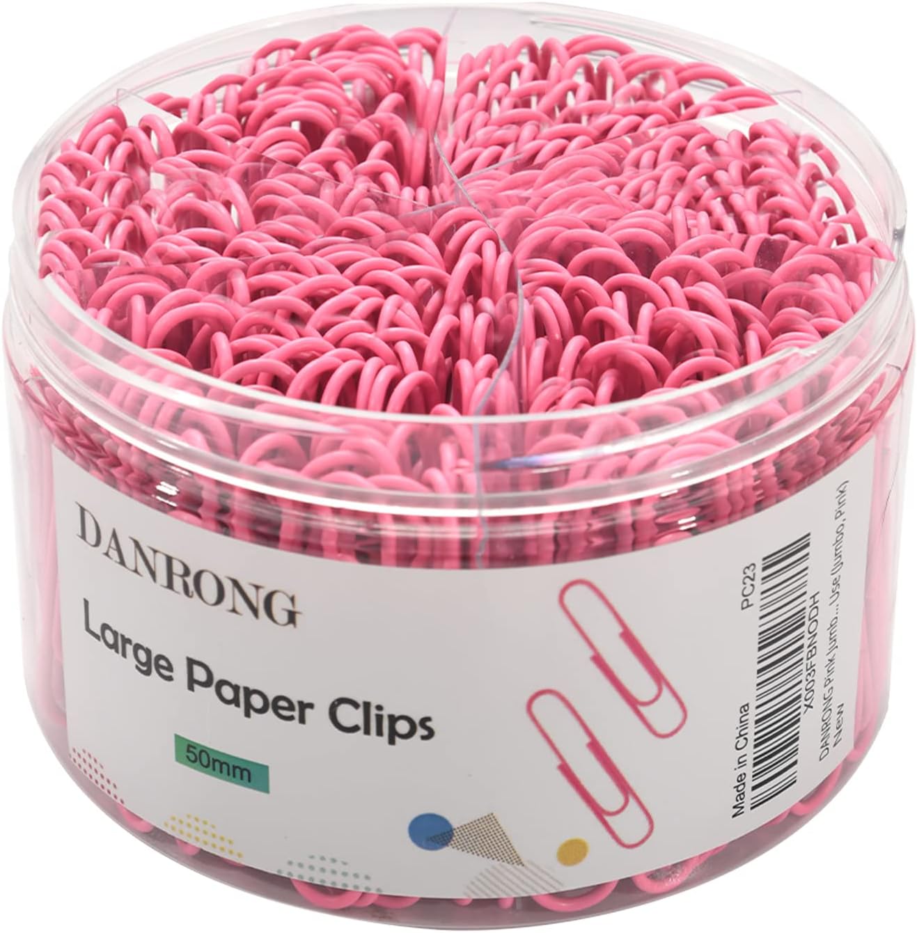 Amazon.com : DANRONG Pink Jumbo Paper Clips, 265pcs 2 Inch Paperclips ...