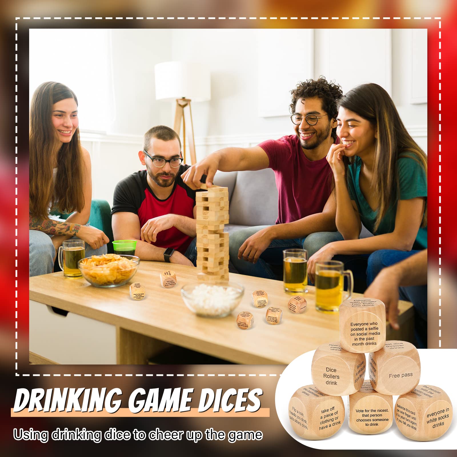 Snapklik.com : Hanaive 6 Pcs Party Drinking Bar Dice Game Resha ...